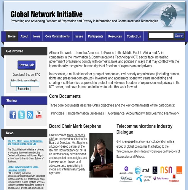 미국 GNI, Global Network Initiative | KISO저널